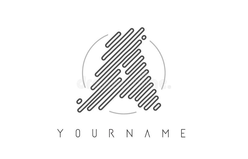 A Letter Logo Design with Black Lines Monogram Stock Vector ...
