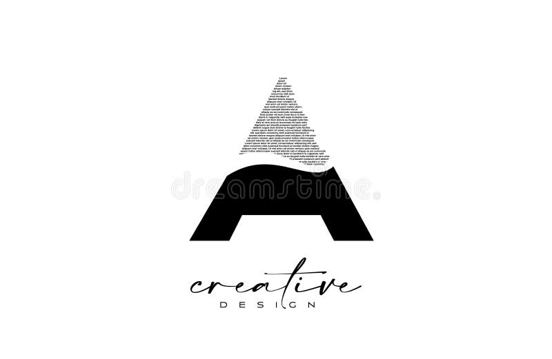 A Letter Logo Design with Creative Letter a Made of Black Text Font ...