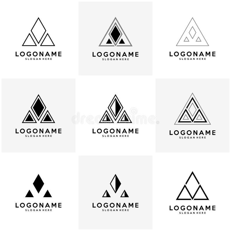 Set of am Letter Logo Design with Creative Modern Trendy Typography and ...