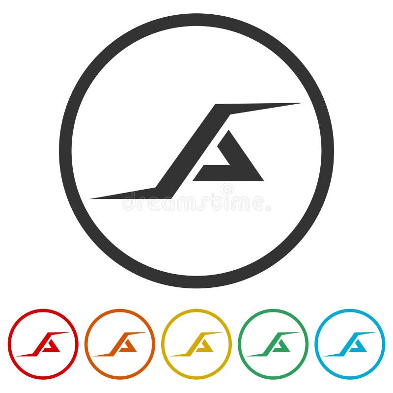 Letter a Logo Design Ring Icon Color Set Stock Vector - Illustration of ...