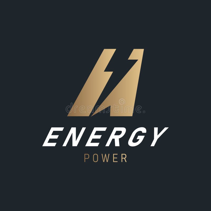 Letter a Logo Design Template Element with Lightning Symbol Thunderbolt ...