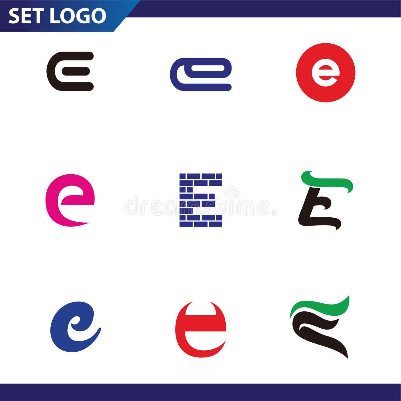 Letter Logo Design Template Elements Collection of Vector Letter E Logo ...