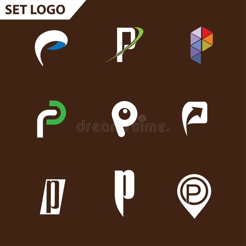 Letter Logo Design Template Elements Collection of Vector Letter P Logo ...