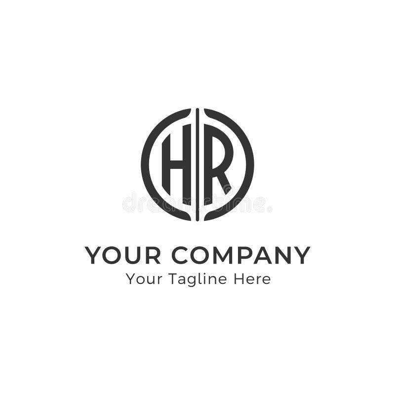 HR Letter Logo Design Vector, HR Letter. Monogram Logo of the Monochrom ...
