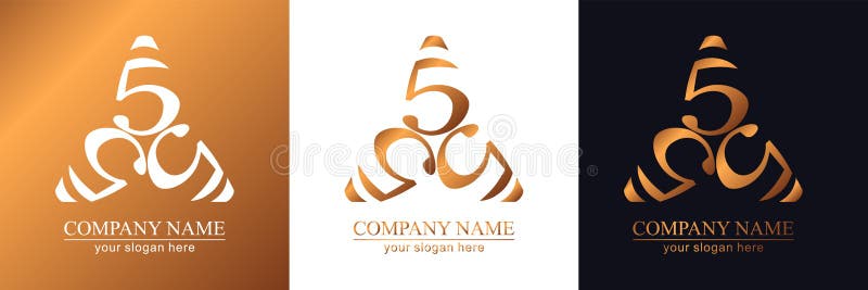 Letter 5, 555 Logo Icon Design Template Elements. Elegant Rich Logo ...