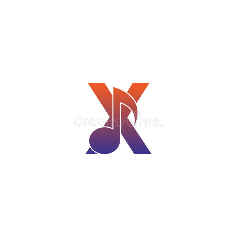 Letter X Logo Icon with Musical Note Design Symbol Template Stock ...