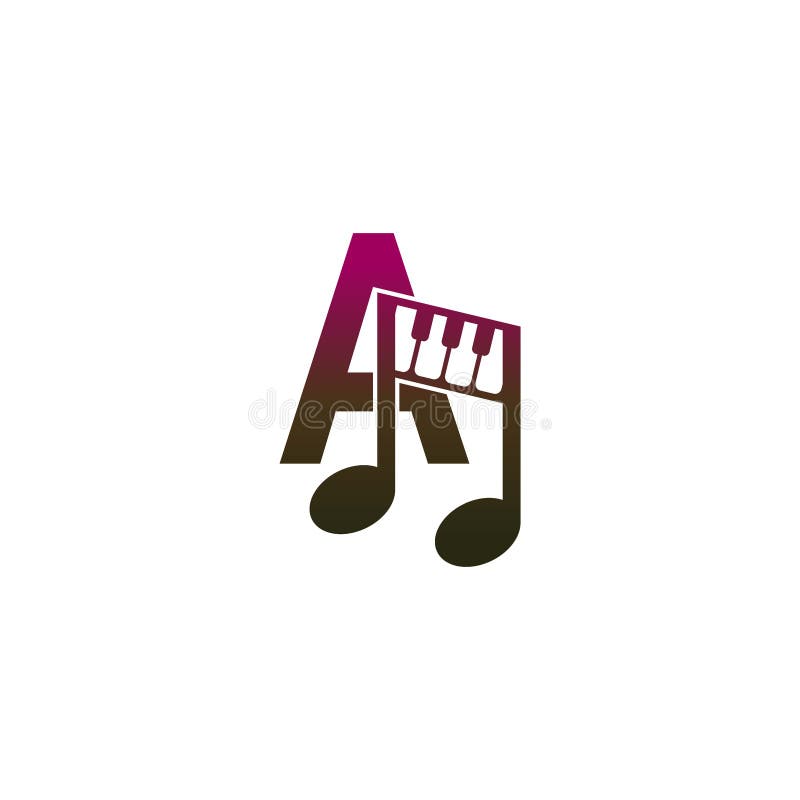 Letter a Logo Icon with Musical Note Design Symbol Template Stock ...