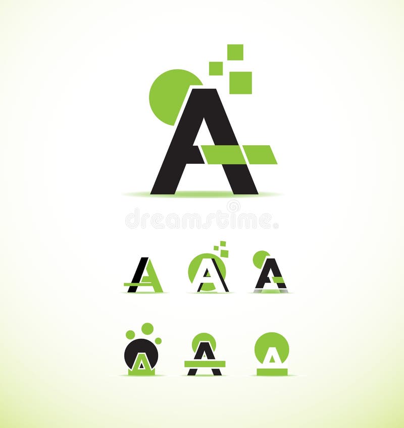 The Set of Letter a Sign, Logo, Icon Design Template Elements. Stock ...