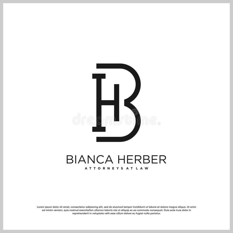 Letter Logo with Initial BH or HB with Unique Style Premium Vector ...