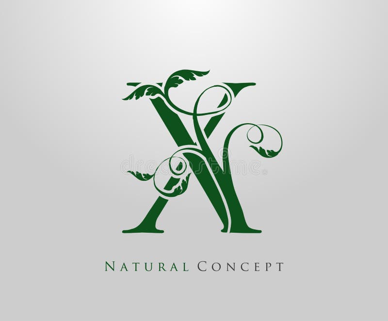Letter X Logo Nature Concept, Green Tree and Leaf Symbol, Initials X ...