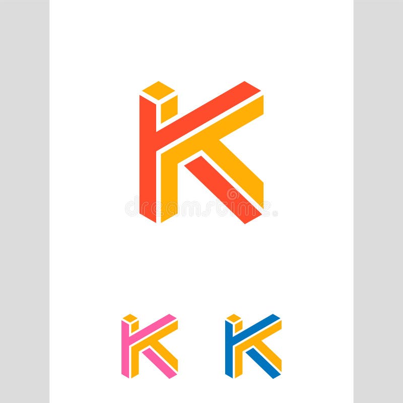Letter Logo Optical Illusion K Geometric Stock Vector - Illustration of ...