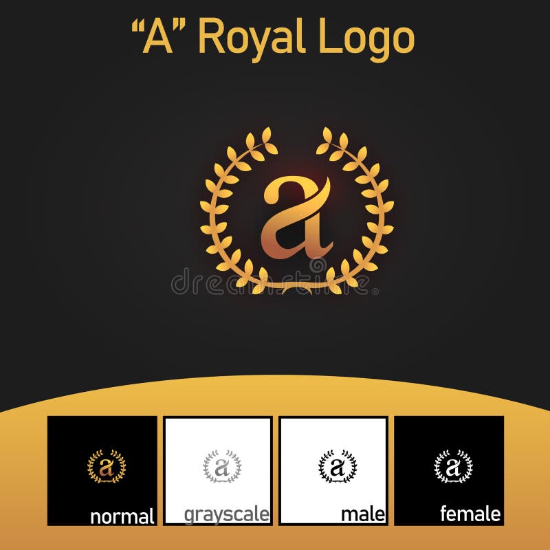 A Letter Logo Royal. Golden Color- Vector Stock Vector - Illustration ...