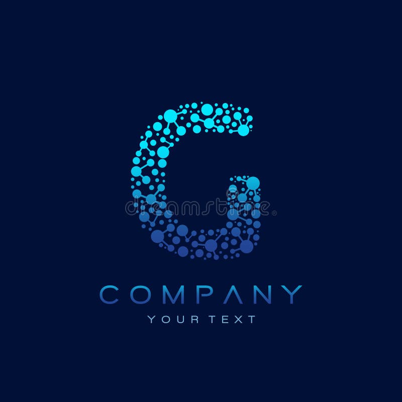 G Letter Logo Science Technology. Connected Dots Design Vector Stock ...