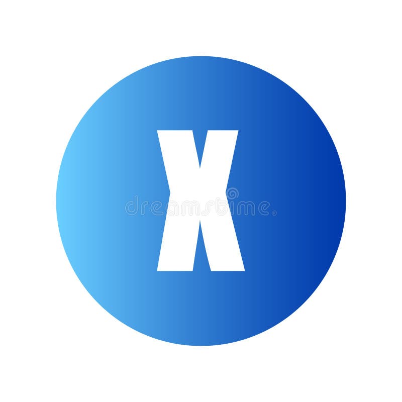 Letter X Logo Symbol in Blue Gradient Circle. Stock Vector ...
