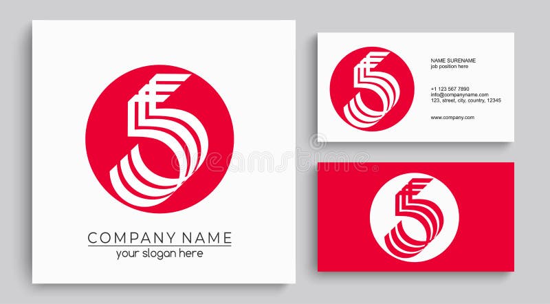 Letter 5, 555 Logo-Symbol Design Template-Elemente Elegantes, Reiches ...