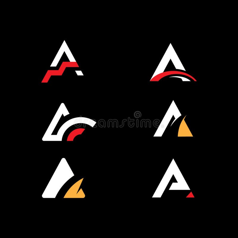A Letter Logo Template Collection Set Vector Stock Vector ...