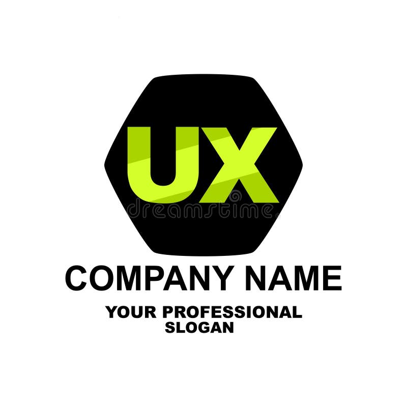 Letter Logo Two Letters U and X Stock Illustration - Illustration of ...