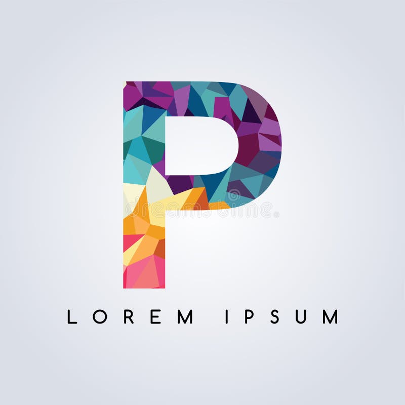 Letter Logotype Logo Abstract Colorful Triangle Geometrical Stock ...