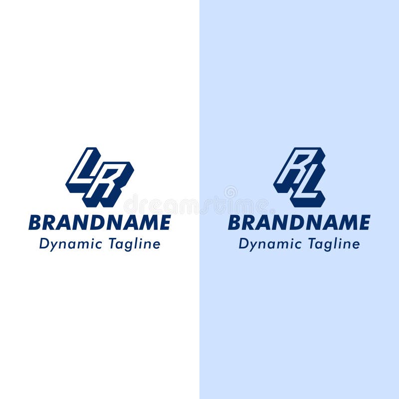 Letter LR and RL 3D Monogram Logo, Suitable for Business with RL or LR ...