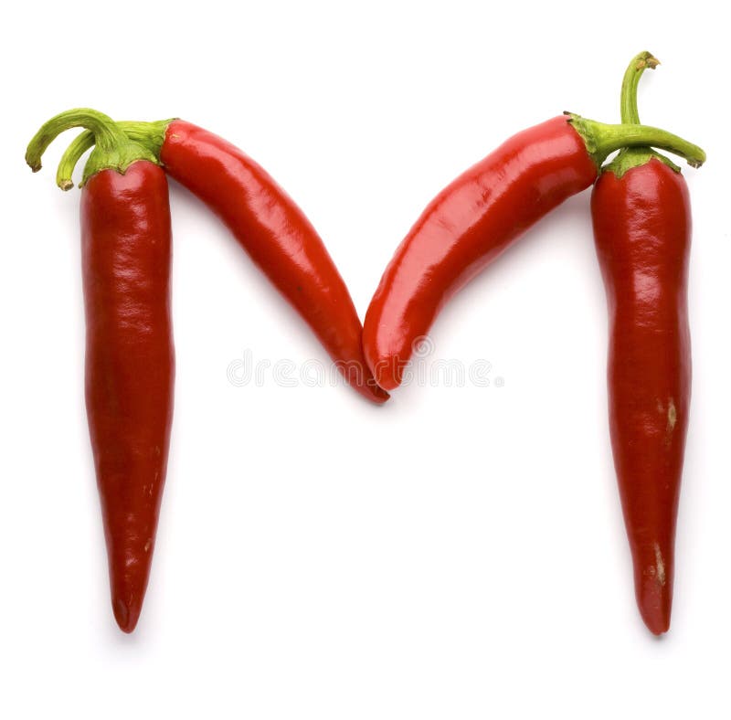 Letter M stock image. Image of heat, bell, color, chili - 3311183
