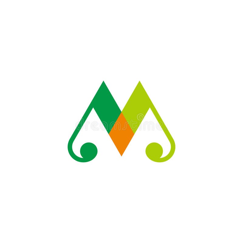 Letter M Abstract Mountain Green Gold Elegant Logo Vector Stock Vector ...