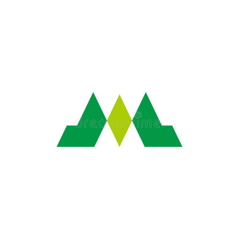 Letter M Abstract Mountain Green Tree Forest Logo Vector Stock Vector ...