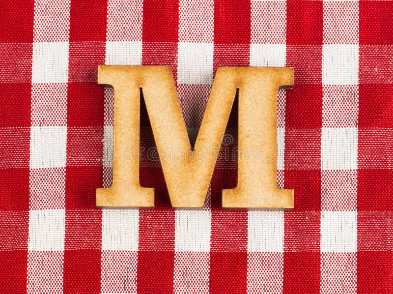 Letter M of the Alphabet - Texture of a Red and White Checkered Picnic ...