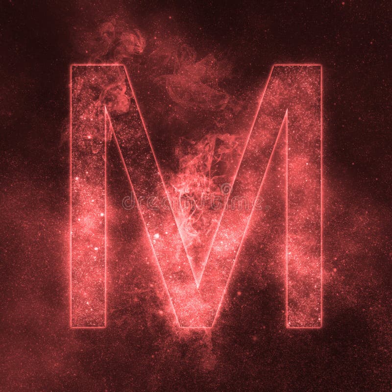 Letter M Alphabet Symbol. Space Letter, Night Sky Letter Stock ...