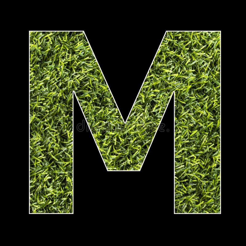 Letter M - Artificial Grass Background Texture Stock Photo - Image of ...