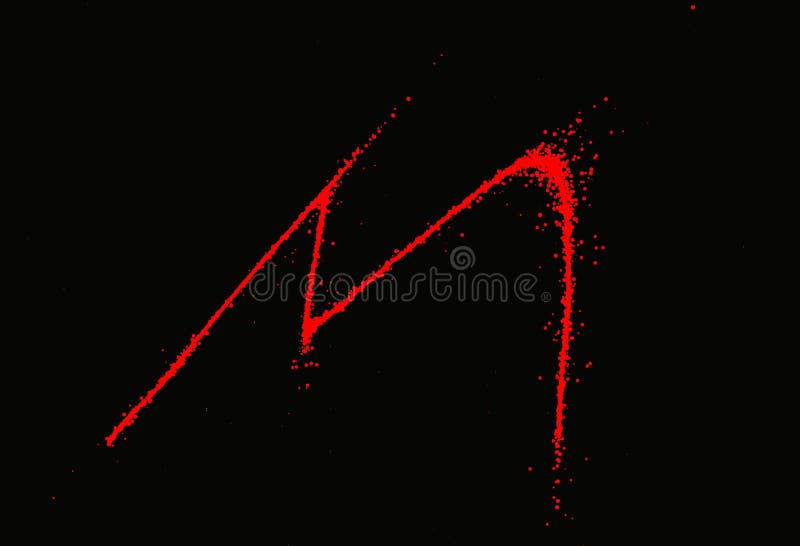 Letter M in Black Background Stock Illustration - Illustration of ...