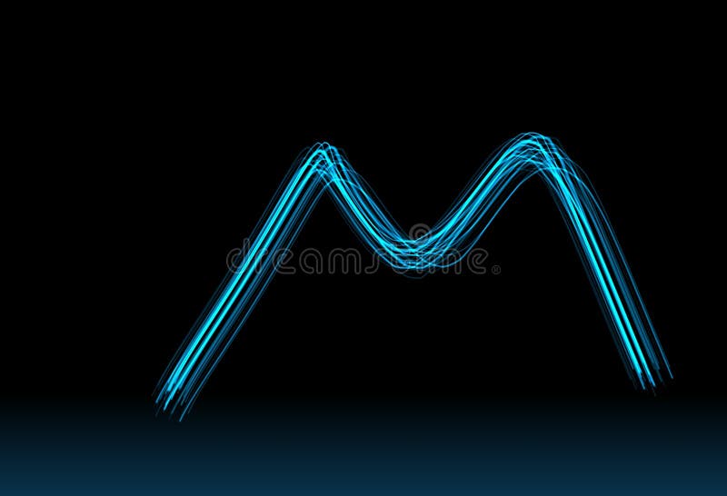 Letter M in Black Background Stock Illustration - Illustration of ...