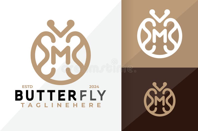 Letter M Butterfly Logo Icon Vector Design Illustration Stock Vector ...