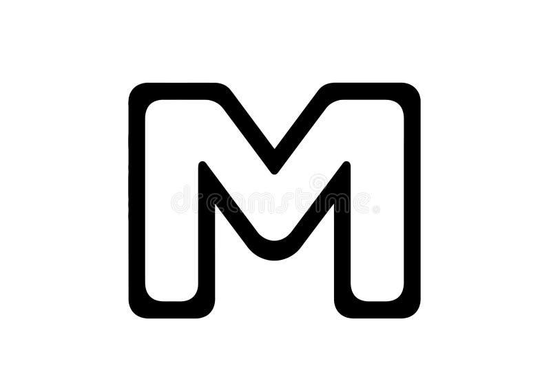 Letter M Clipart Black and White. Stock Photo - Illustration of ...