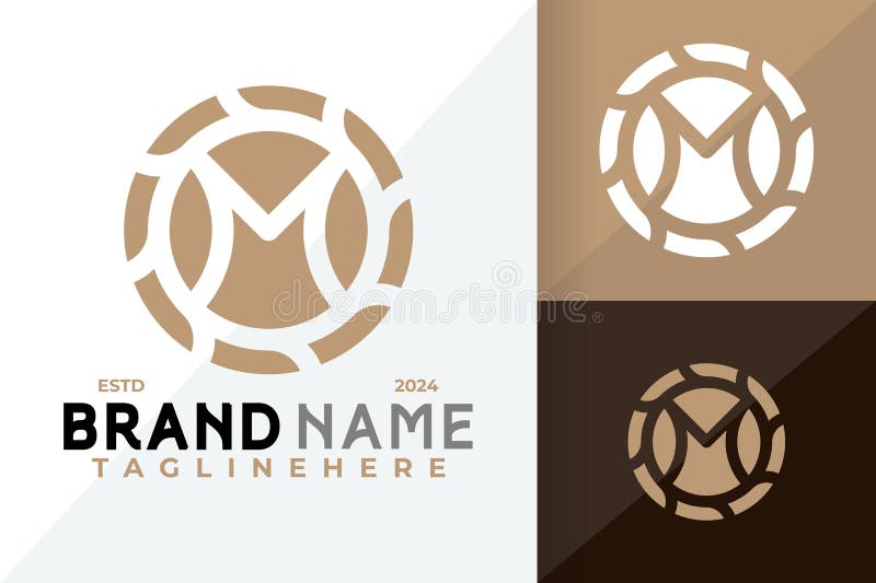 Letter M Coin Logo Icon Vector Design Illustration Stock Illustration ...