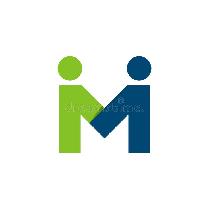 Letter M Couple Man Letter Logo Template Illustration Design. Vector ...