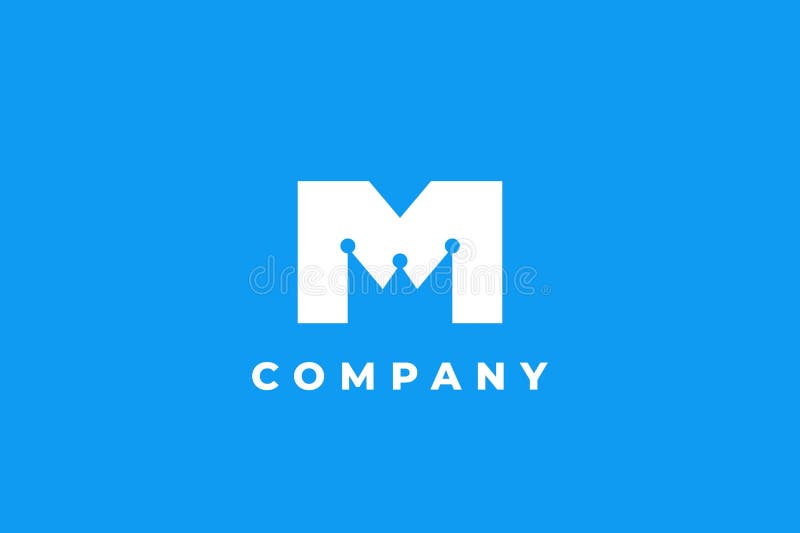 Letter M with Crown on Negative Space Stock Illustration - Illustration ...