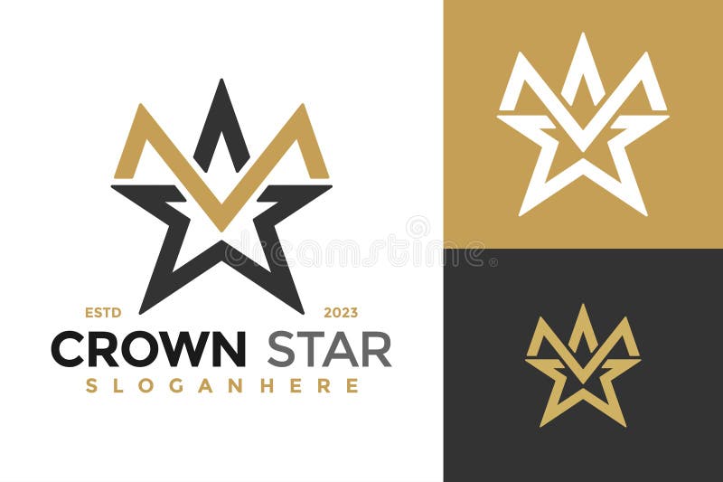 Letter M Crown Star Logo Design Vector Symbol Icon Illustration Stock ...