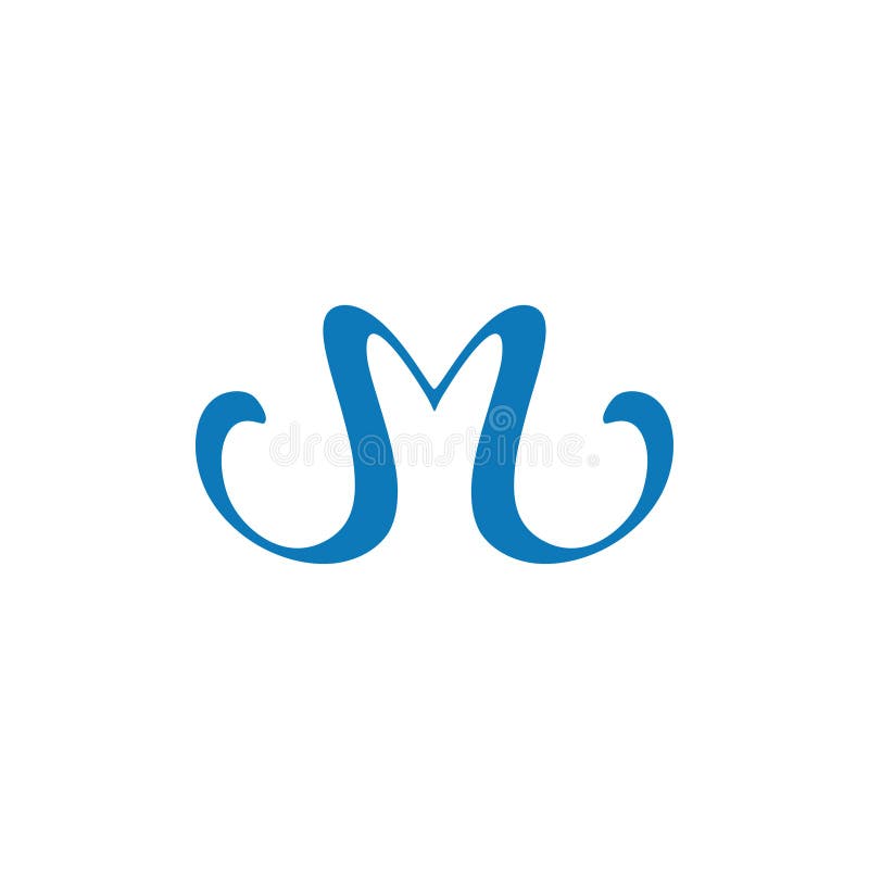 Letter M Curves Simple Flow Logo Vector Stock Vector - Illustration of ...