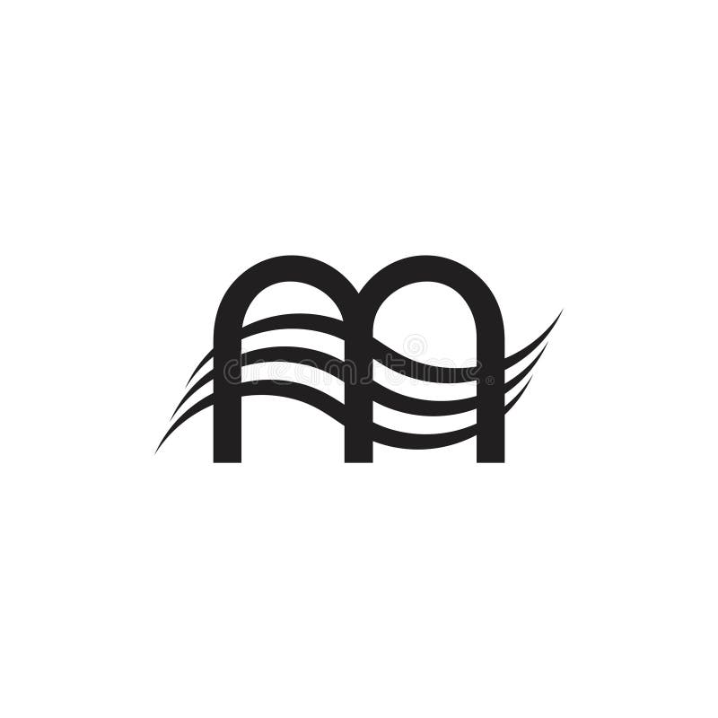 Letter M Curves Smooth Wavy Simple Logo Vector Stock Vector ...