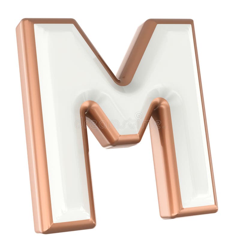 Letter M 3D Render with White Background Design Stock Illustration ...