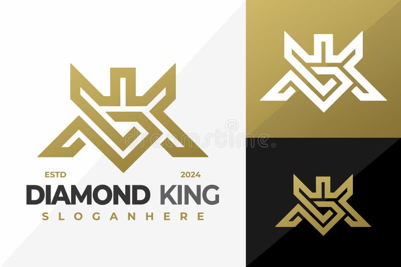 Letter M Diamond King Logo Design Vector Symbol Icon Illustration Stock Vector - Illustration of ...