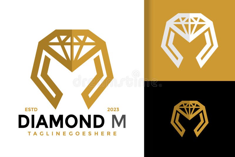 Letter M Diamond Logo Vector Icon Illustration Stock Vector ...