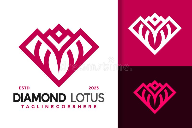 Letter M Diamond Lotus Monogram Logo Vector Icon Illustration Stock ...