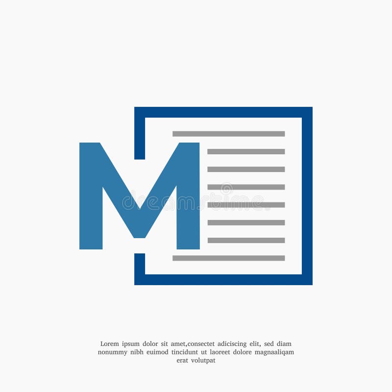 Letter M Document Logo Design Template Stock Vector - Illustration of ...