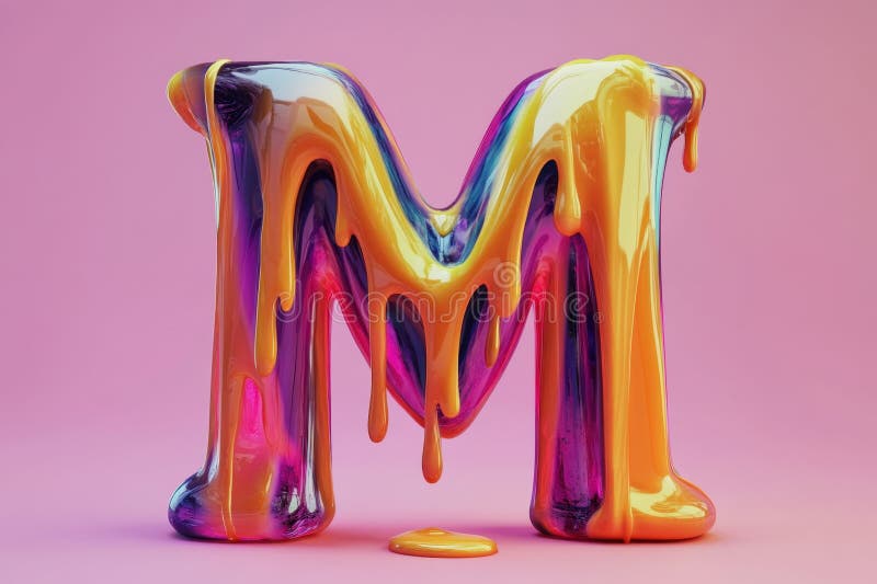 The Letter M is Dripping with a Yellow Substance Stock Illustration ...