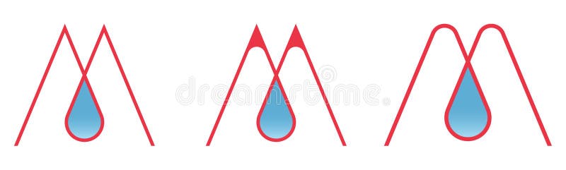 Abstract Letter M Three Modern Logotype Icon Design Concepts Stock ...