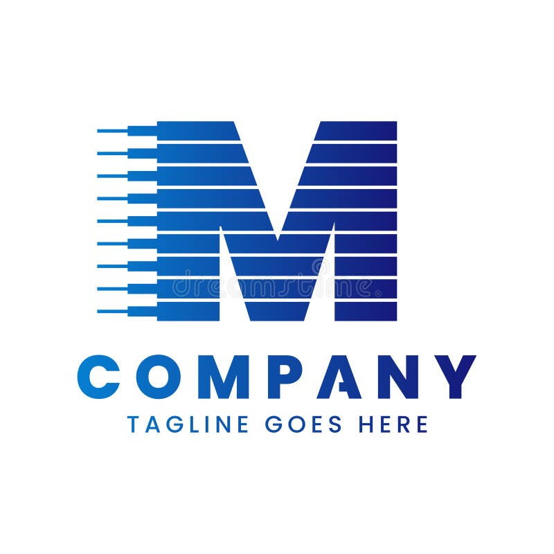 Letter M Dynamic Technology Logo, Symbolizing Innovation, Speed, and ...