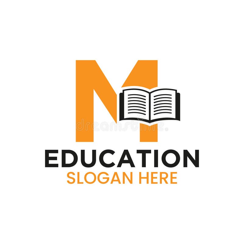 Letter M Education Logo Concept with Open Book Icon Template Stock ...