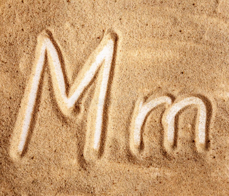 Letter V. English Handwritten Alphabet in the Sand Stock Photo - Image ...