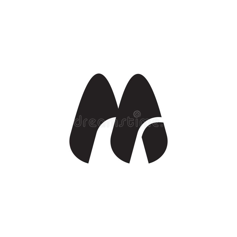 Letter M Flat Curves Cute Concept Logo Vector Stock Vector ...